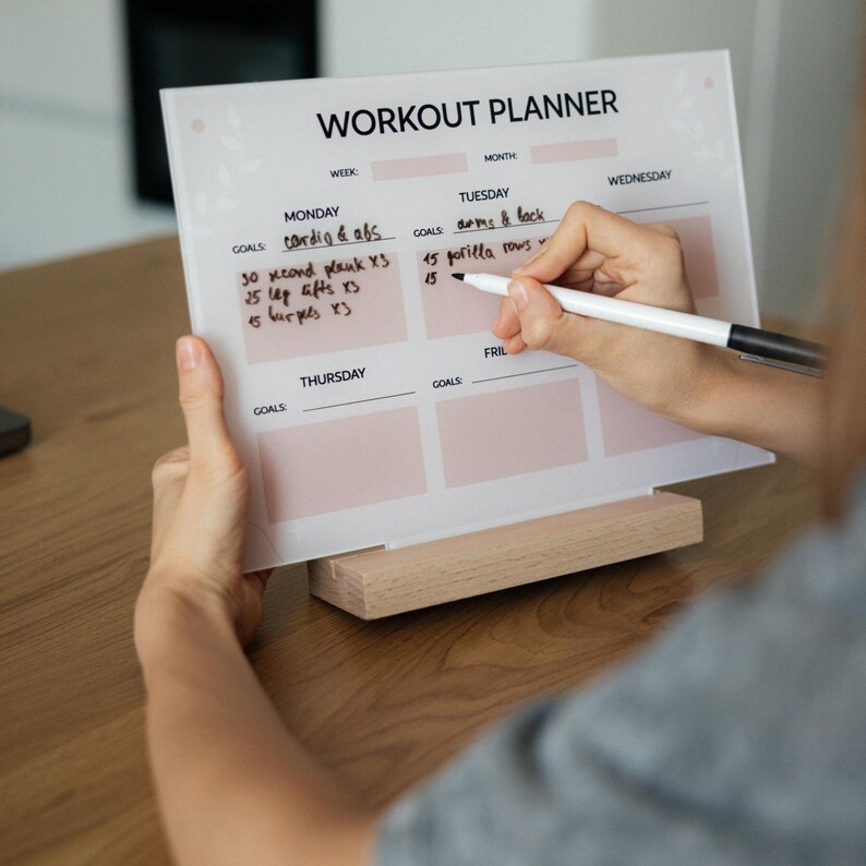 Acrylic Weekly Planner with Night Light Base, Personalized Family ...