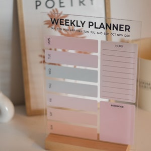 Acrylic Glass, Weekly Planner, Weekly Plan, Personal Weekly Planner ...