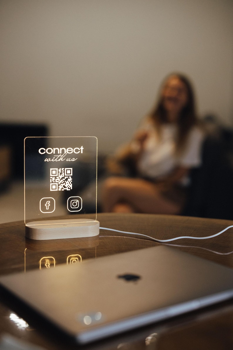 Personalized LED QR Code Sign, Scan to Pay Sign, Connect With Us Sign ...