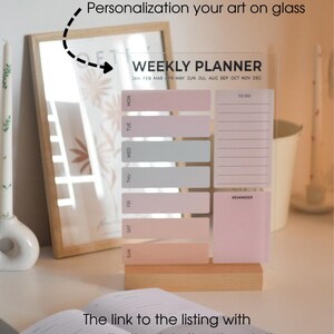 Acrylic Weekly Planner With Stand, Family Planner, Notes, Personalized ...