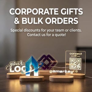 Custom Logo Light Lamp, Corporate Gifts, Wood Business Logo Night Light ...