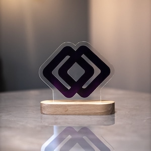 Custom Logo Light Lamp, Corporate Gifts, Wood Business Logo Night Light ...