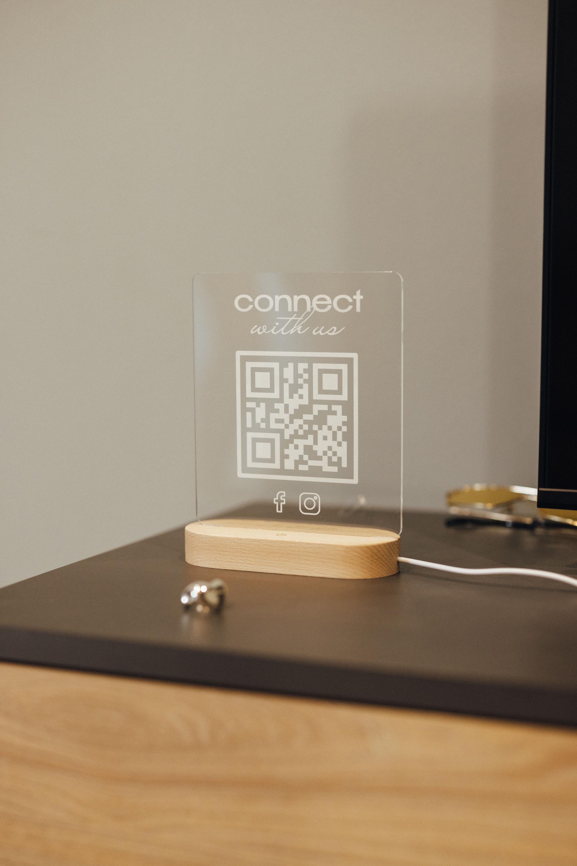 QR Code Social Media Sign, Scan to Pay Sign Business Acrylic, Lets Get ...