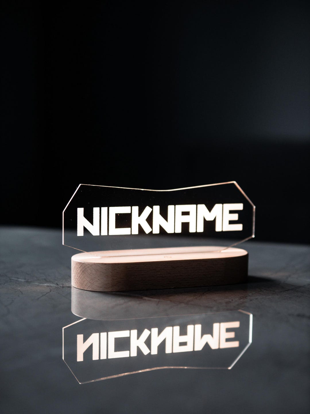 Custom Gamer Name Sign, Acrylic Gaming Plaque With Wooden Stand ...