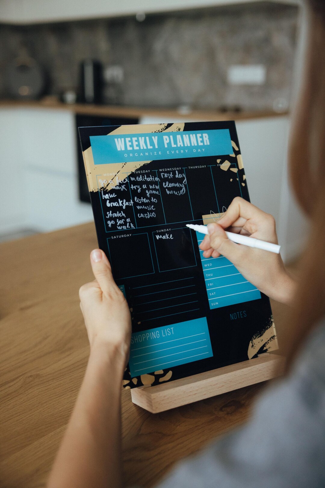 Wipeable Acrylic Weekly Planner, Dry Erase Weekly Calendar, Weekly ...