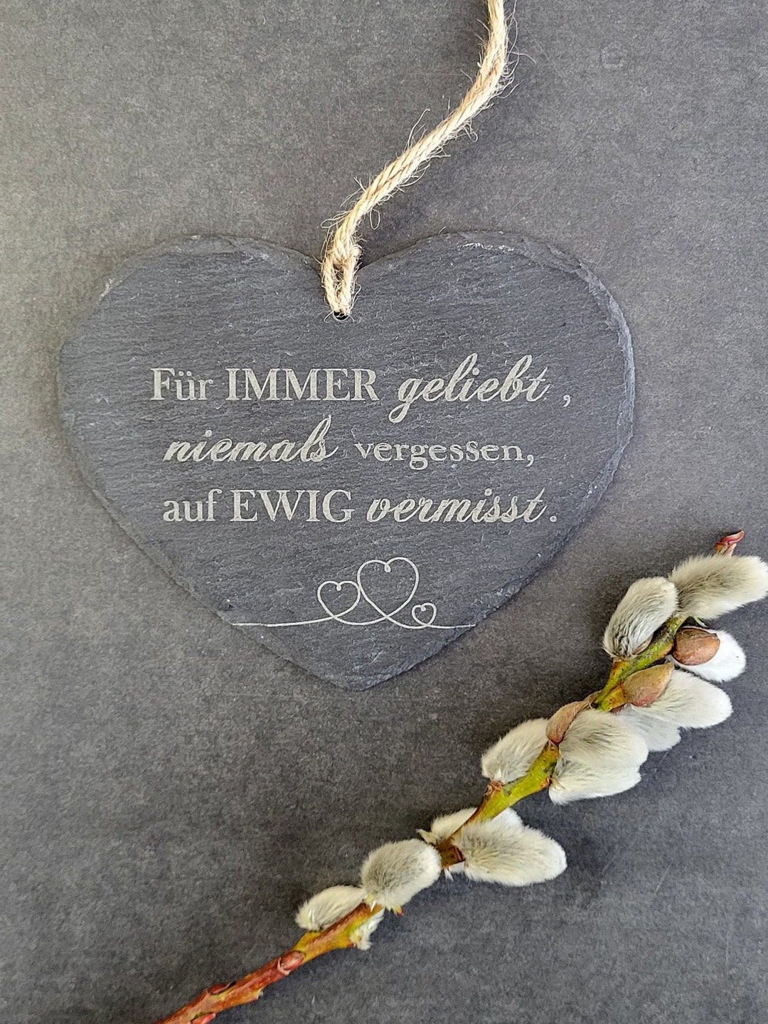 Slate Heart "forever Loved" - Eternal Memory of the Unforgettable - Etsy