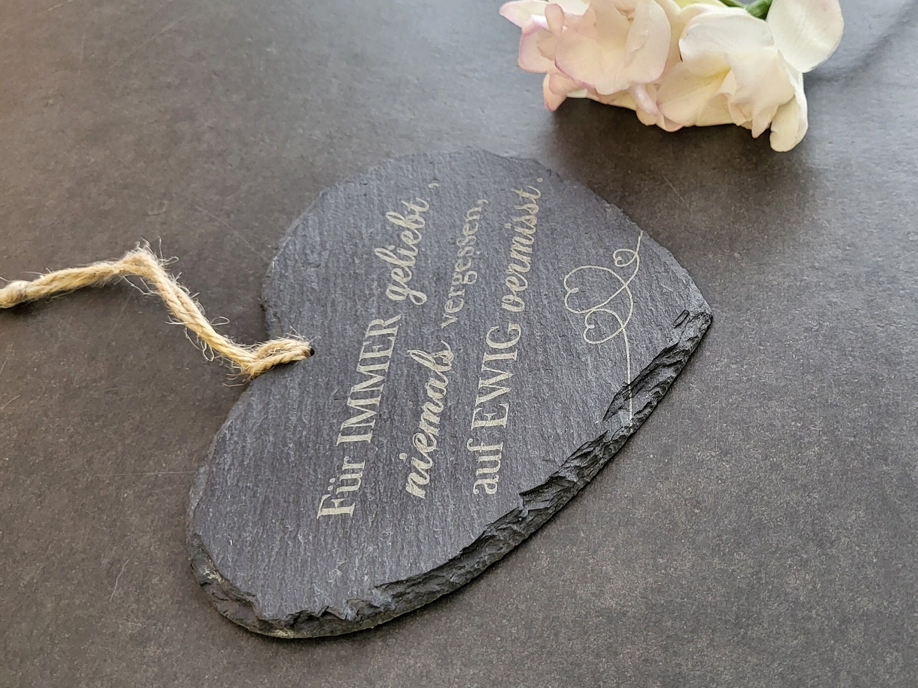 Slate Heart "forever Loved" - Eternal Memory of the Unforgettable - Etsy