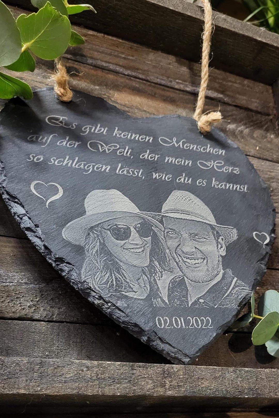 Personalizable Slate Heart With Saying and Desired Picture – the ...