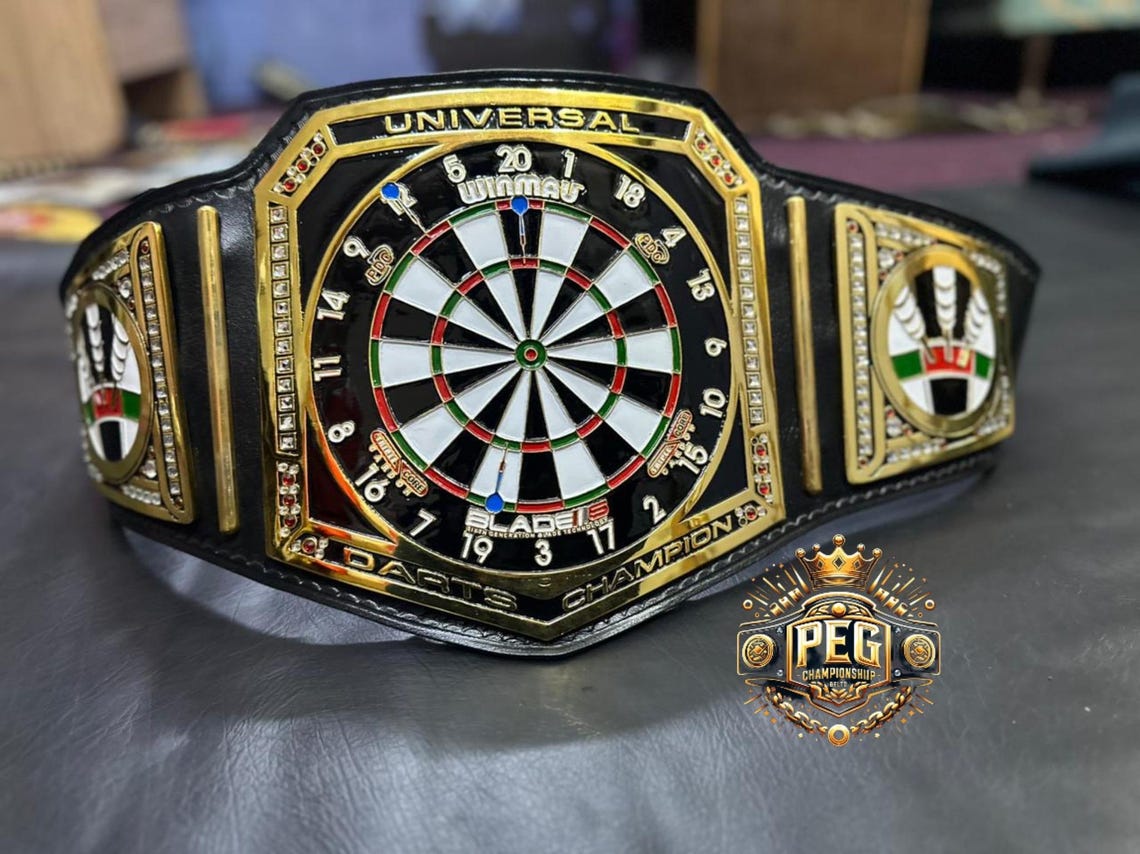 Custom Darts Championship Belt: Winmau Game Trophy, Genuine Leather ...
