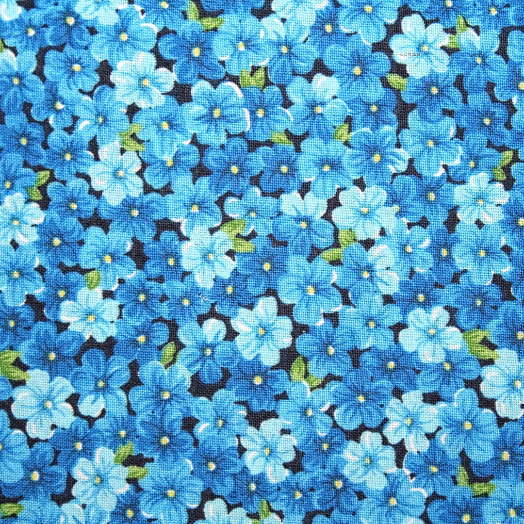 Blue Floral Fabric, Fabric by the Yard, Keepsake Calico, Blue Mini ...