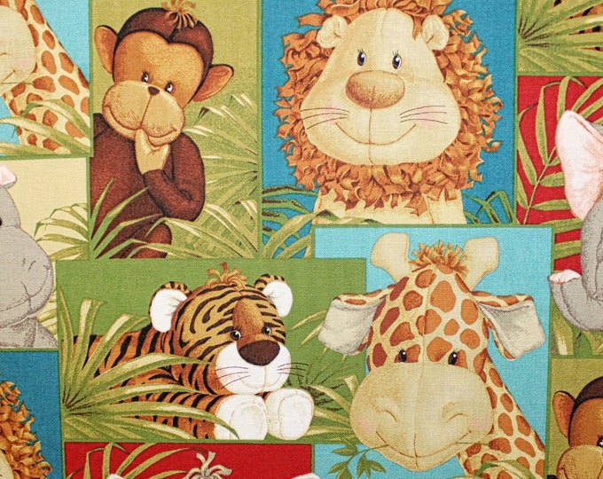 Fabric With Elephants, Fabric With Tigers, Baby Wild Animals, Fabric ...