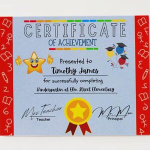 Graduation Certificate/diploma Template (customizable) - Etsy