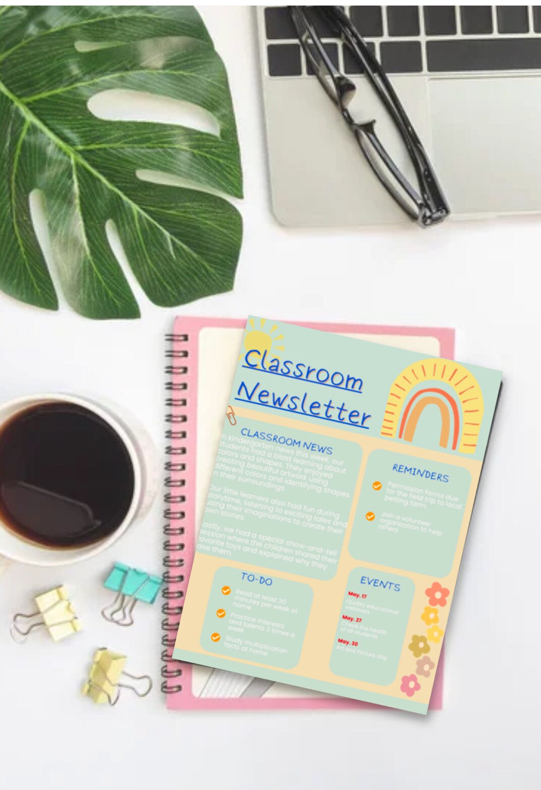Classroom Newsletter Template (customizable) - Etsy