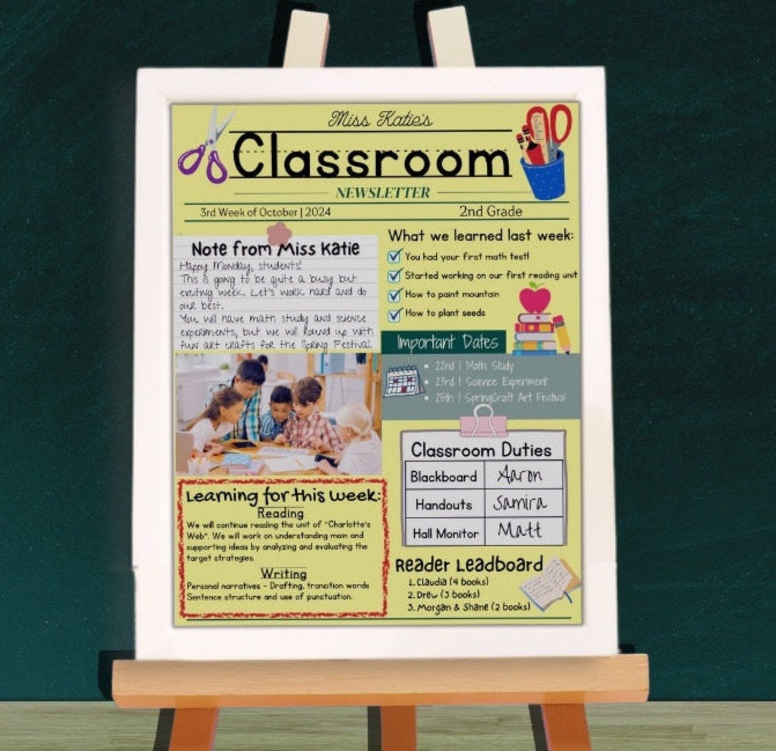 Classroom Newsletter Template (editable) - Etsy