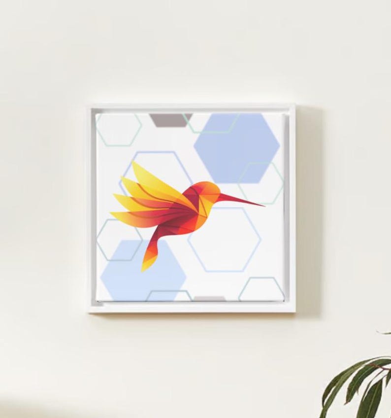 Hummingbird Geomtric Art Print - Etsy