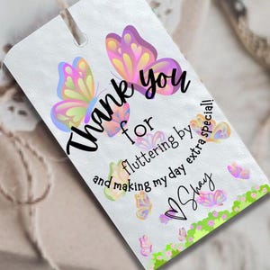 Thank You Tag (butterfly Theme) - Etsy