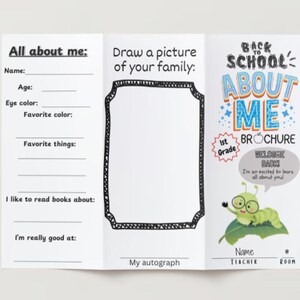 New Student About Me Brochure - Etsy
