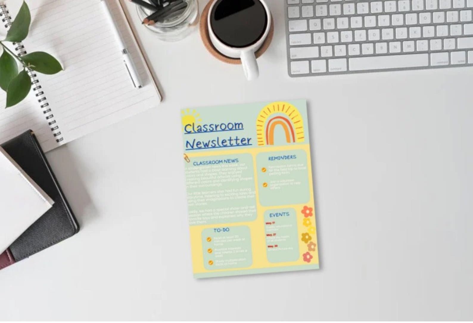 Classroom Newsletter Template (customizable) - Etsy