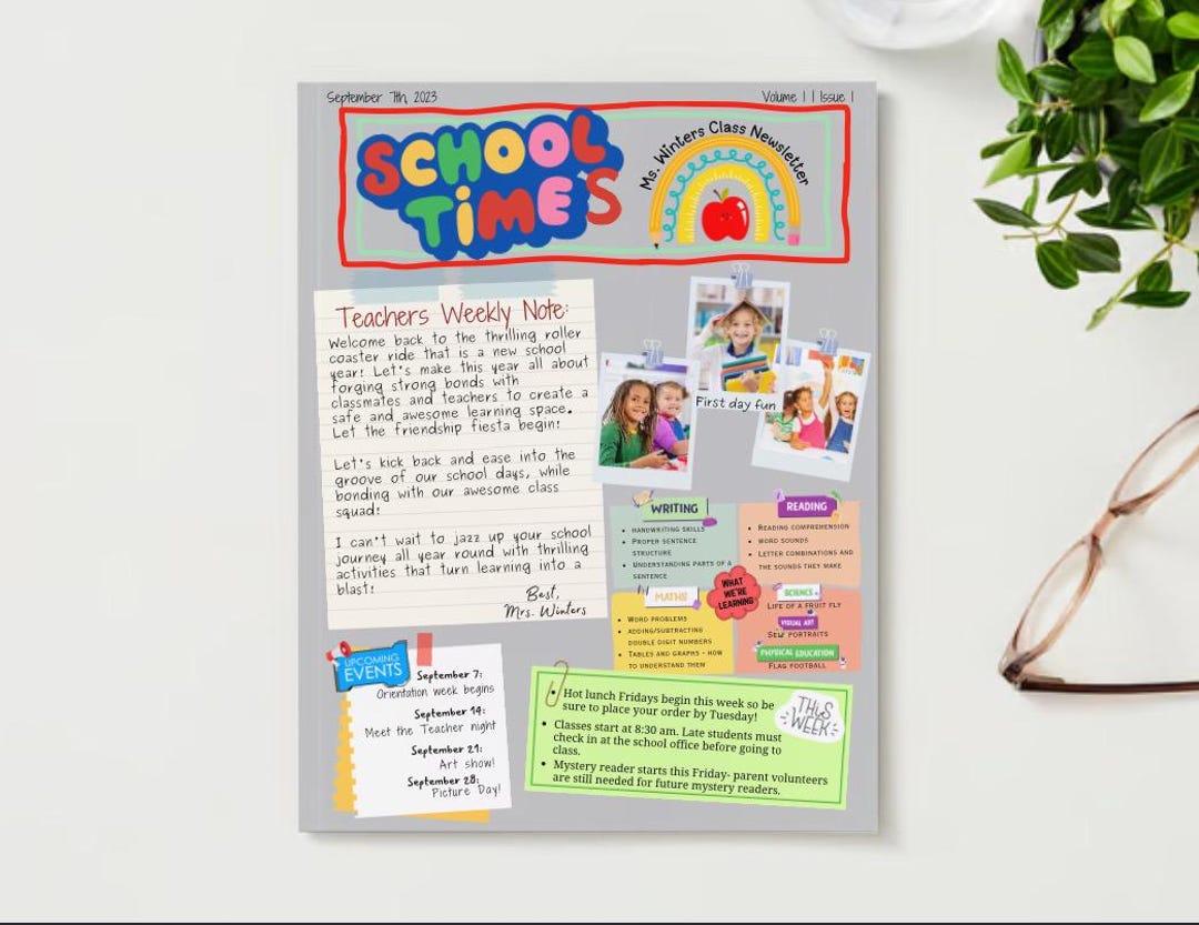 Classroom Newsletter Template (customizable) - Etsy
