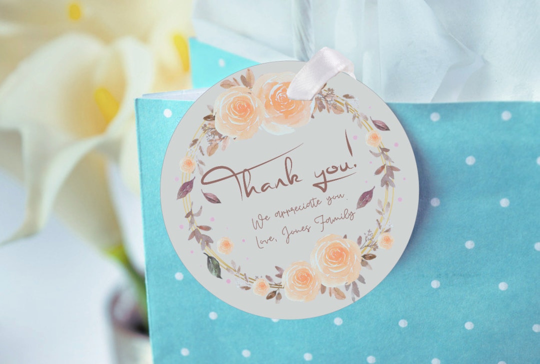 Thank You Gift Tag (circle) - Etsy