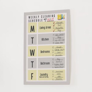Weekly Basic Cleaning Schedule - Etsy
