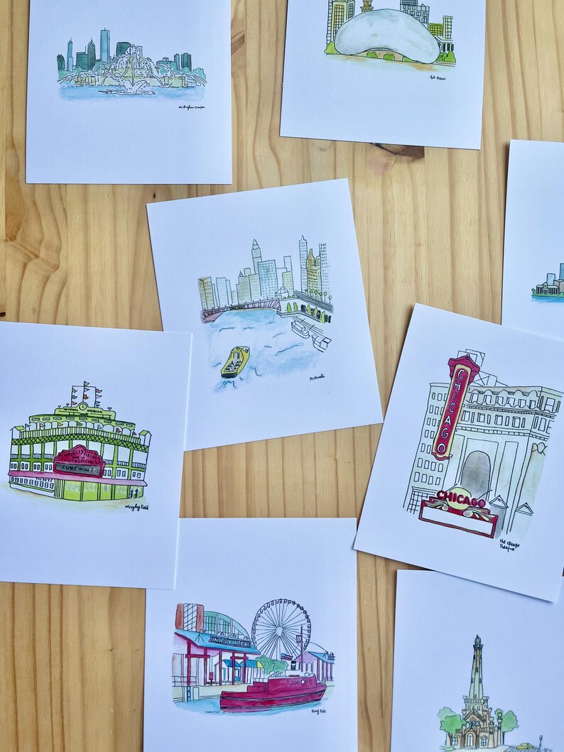 Chicago Postcard Set - Etsy