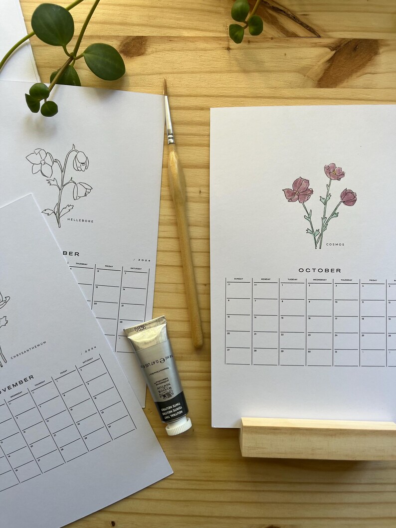 2025 Calendar || DIY Birth Flower Watercolor Kit - Etsy