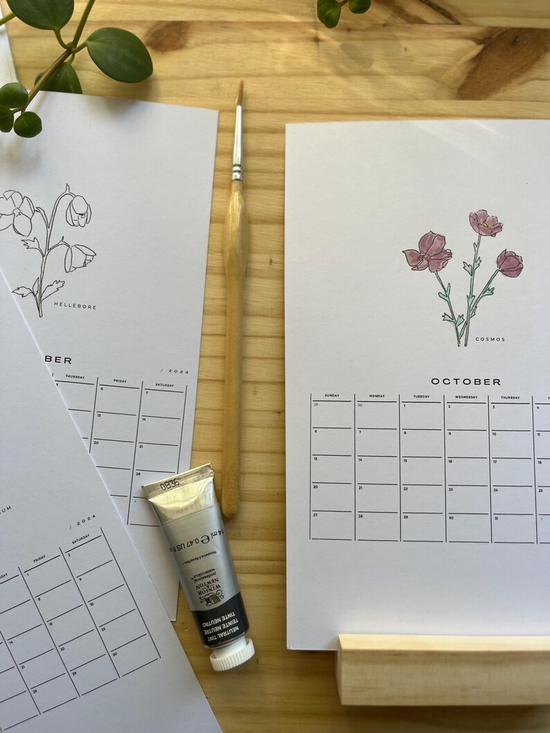 2025 Calendar || DIY Birth Flower Watercolor Kit - Etsy