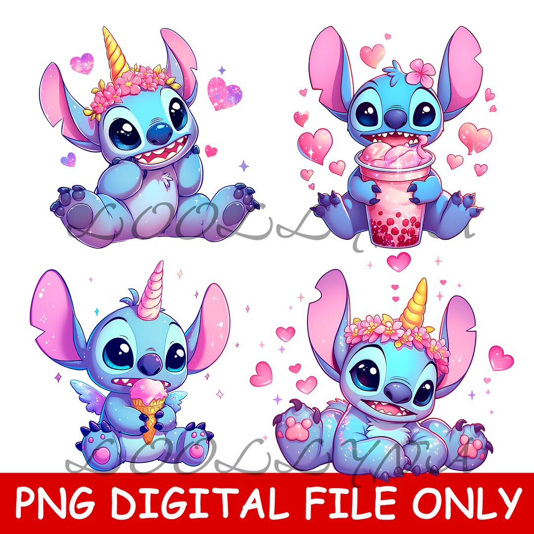 4 PNG Stitch Clipart, Stitch Sublimation Designs for Shirts, T-shirts ...