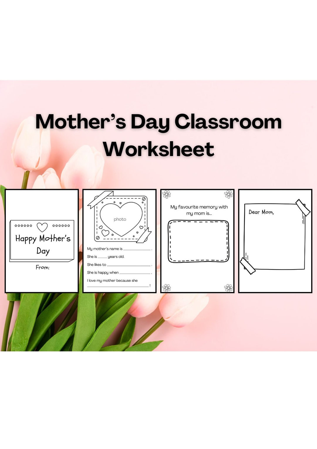 Mother's Day Printable Children's Worksheet Kindergarten Elementary ...
