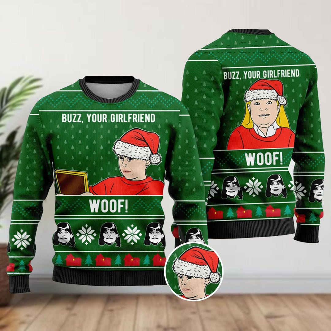 Buzz Your Girlfriend Woof Kevin Home Alone Christmas Sweater, Home ...