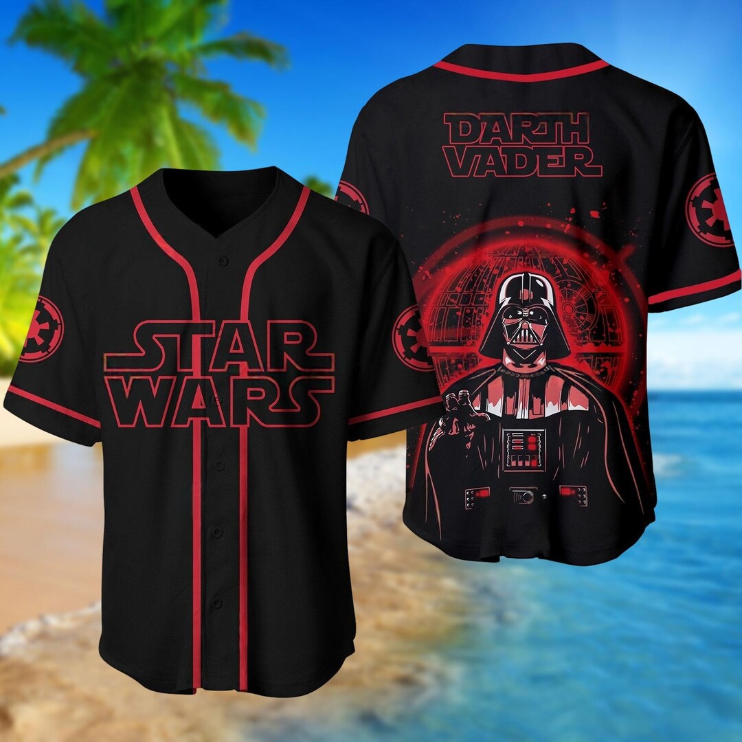 Star Wars Darth Vader Baseball Jersey Shirt, Red Dark Side Gift, the ...