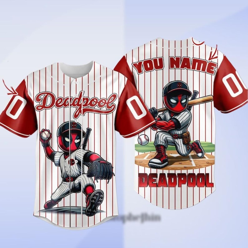 Personalized Deadpool Playing Baseball Jersey, Deadpool Playing ...