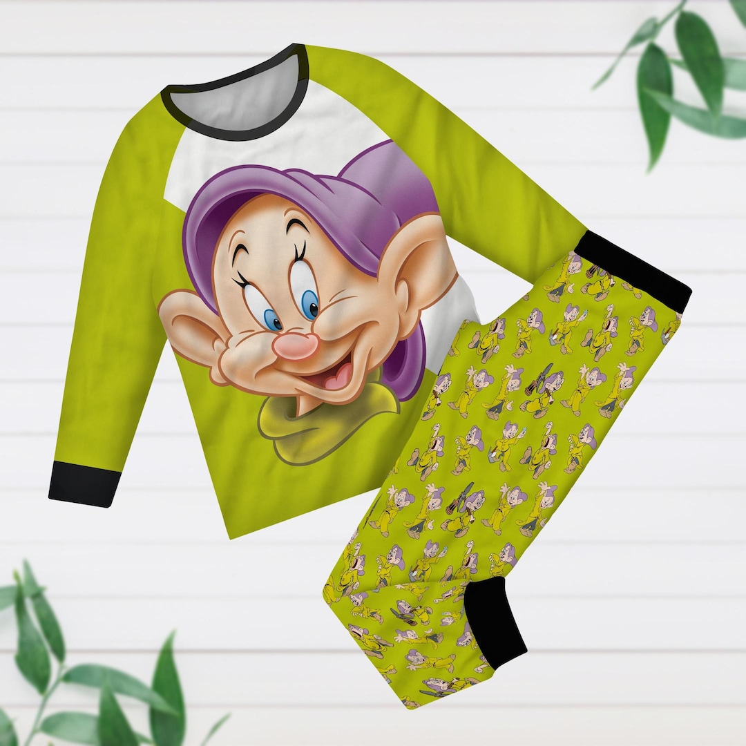 Dopey Dwarfs Family Pajamas Set, Snow White and Seven Dwarfs Holiday ...