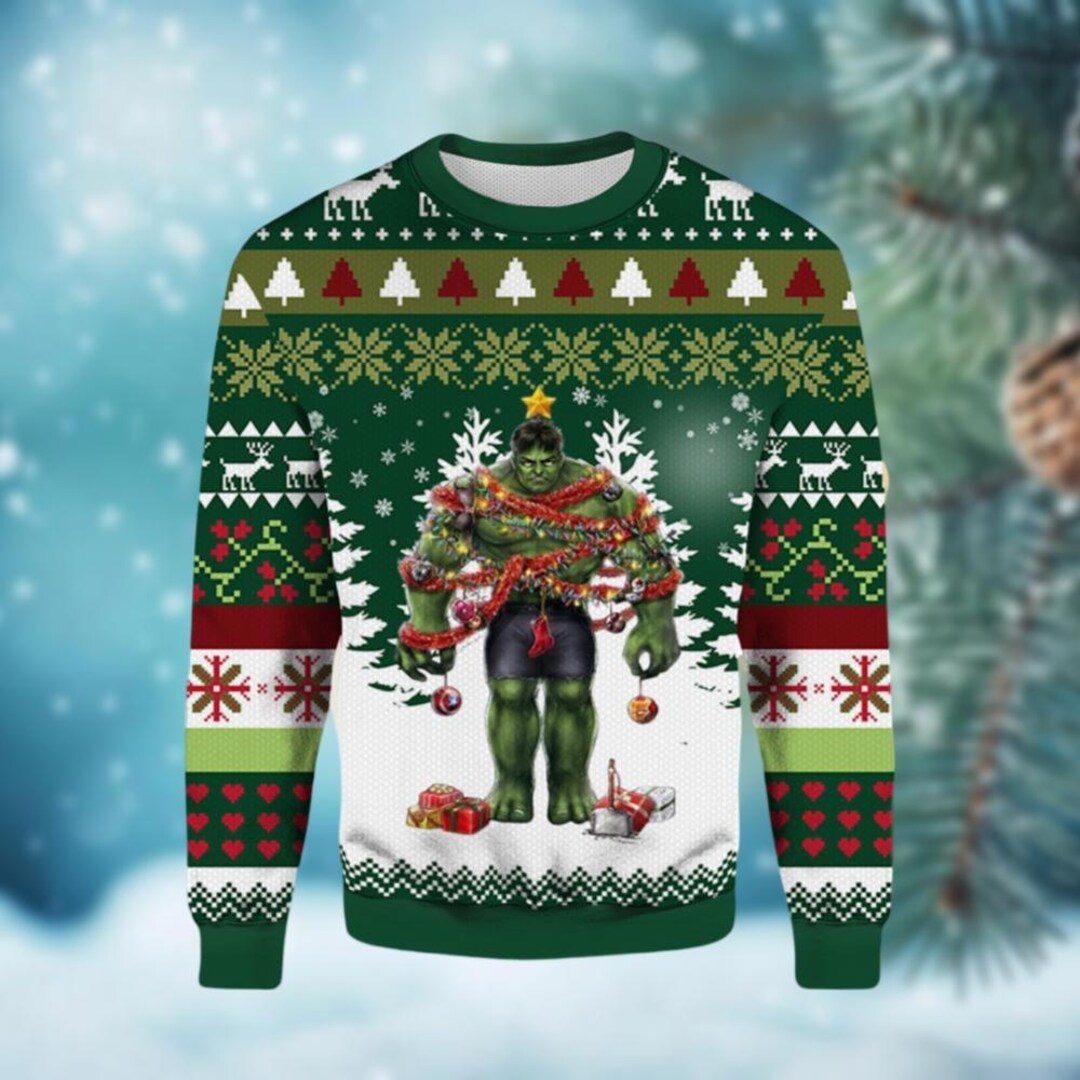 Hulk Incredible Christmas Sweater, Superhero Ugly Sweater, Hulk ...