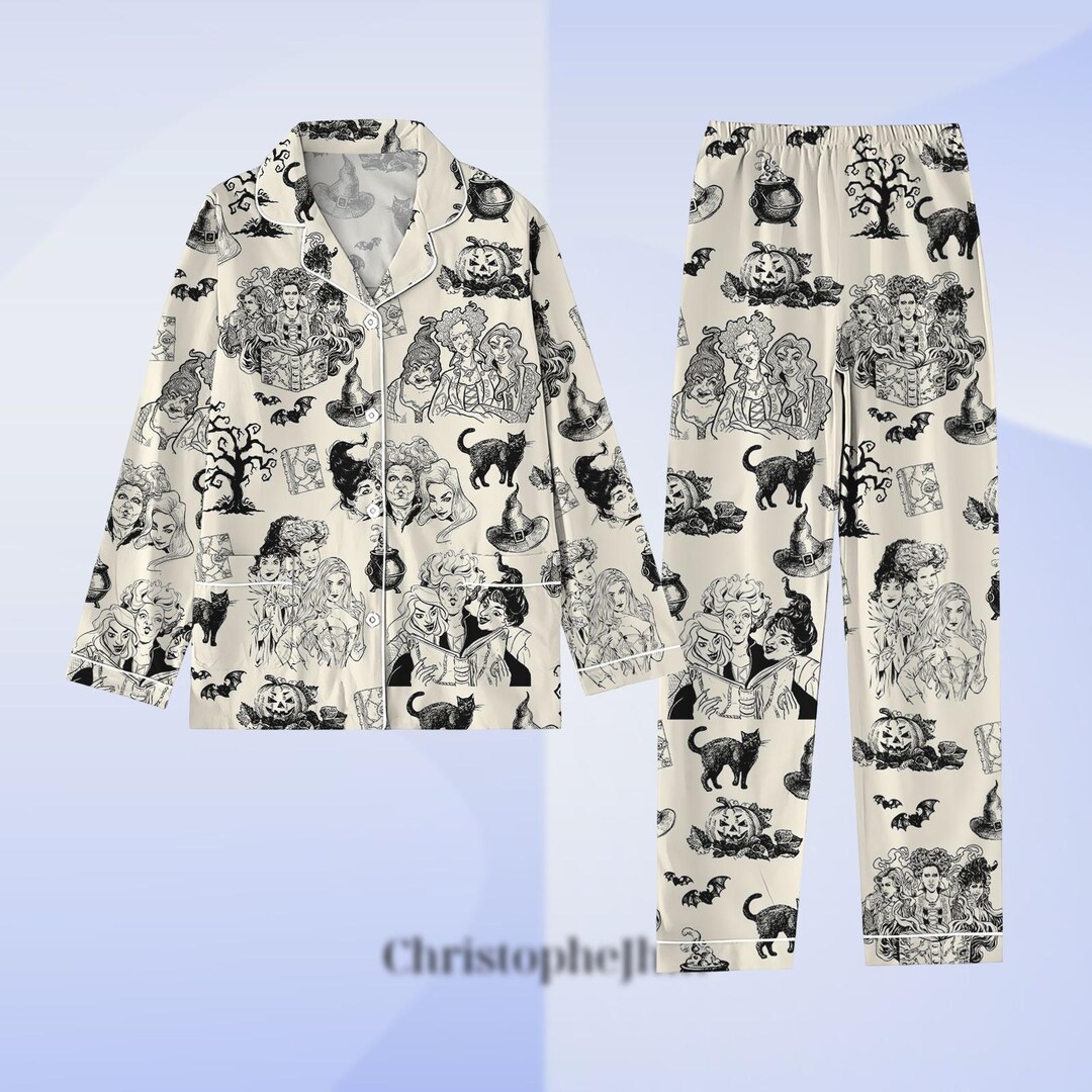Halloween Hocus Pocus Pajamas Set, Sanderson Sisters Pajamas, Horror ...