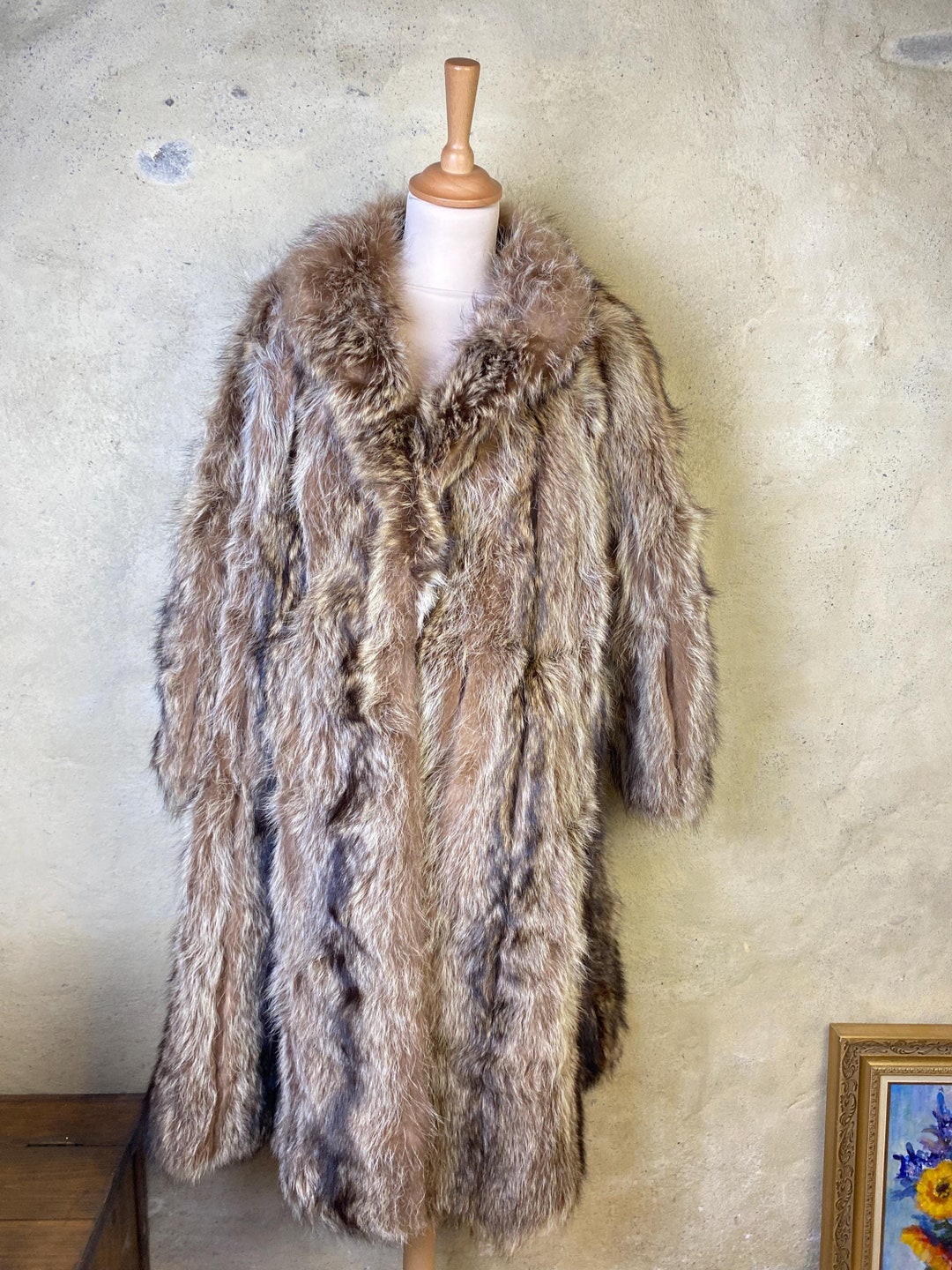 Genuine Long Fox Fur Coat, Perfect Condition, Size L - Etsy