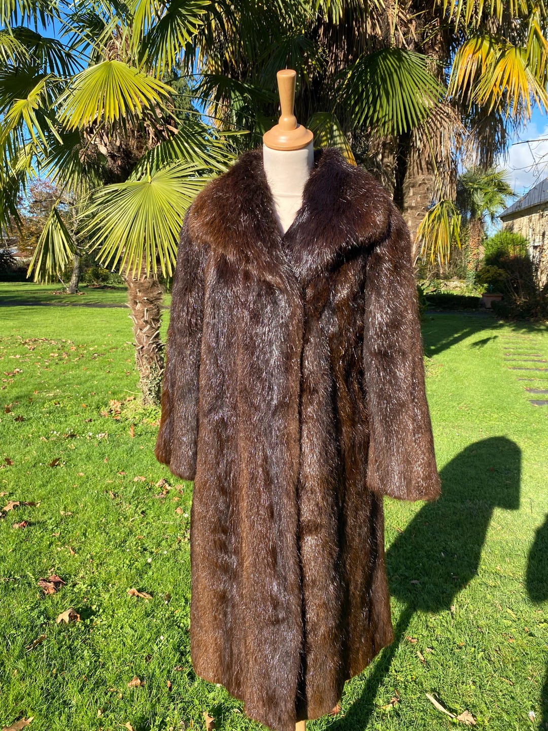 Genuine Brown Long Mink Fur Coat, Size S, Perfect Condition - Etsy
