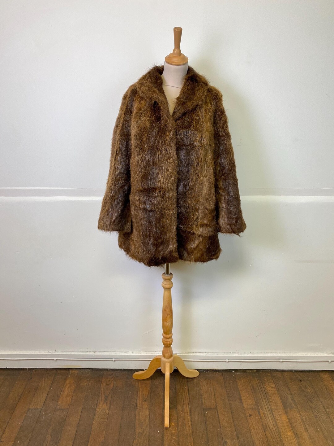 Genuine Beige / Brown Coypu Fur Coat, Size M, Perfect Condition - Etsy