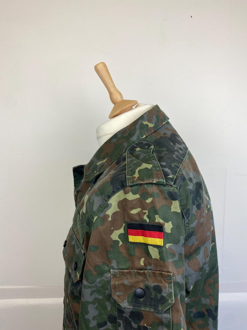 Vintage German Military Jacket, Camouflage Pattern, Size S, Very Good ...