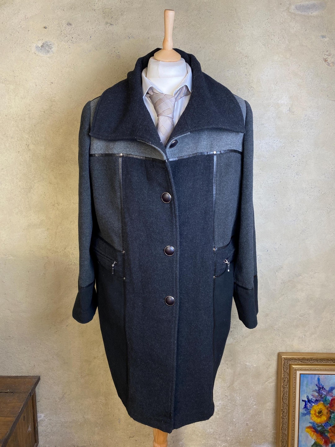 Like 1940s Black French Wool Coat - Etsy