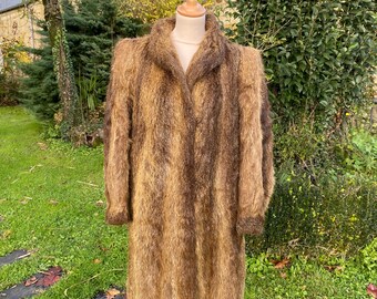 Genuine Long Brown Coypu Fur Coat, Size M - Etsy