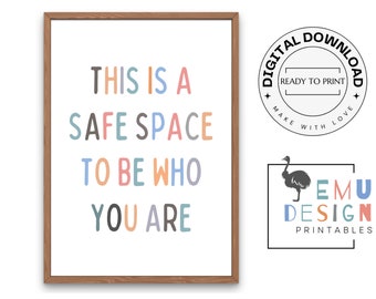 Psychologist and Mental Health Poster Safe Space for Office - Etsy