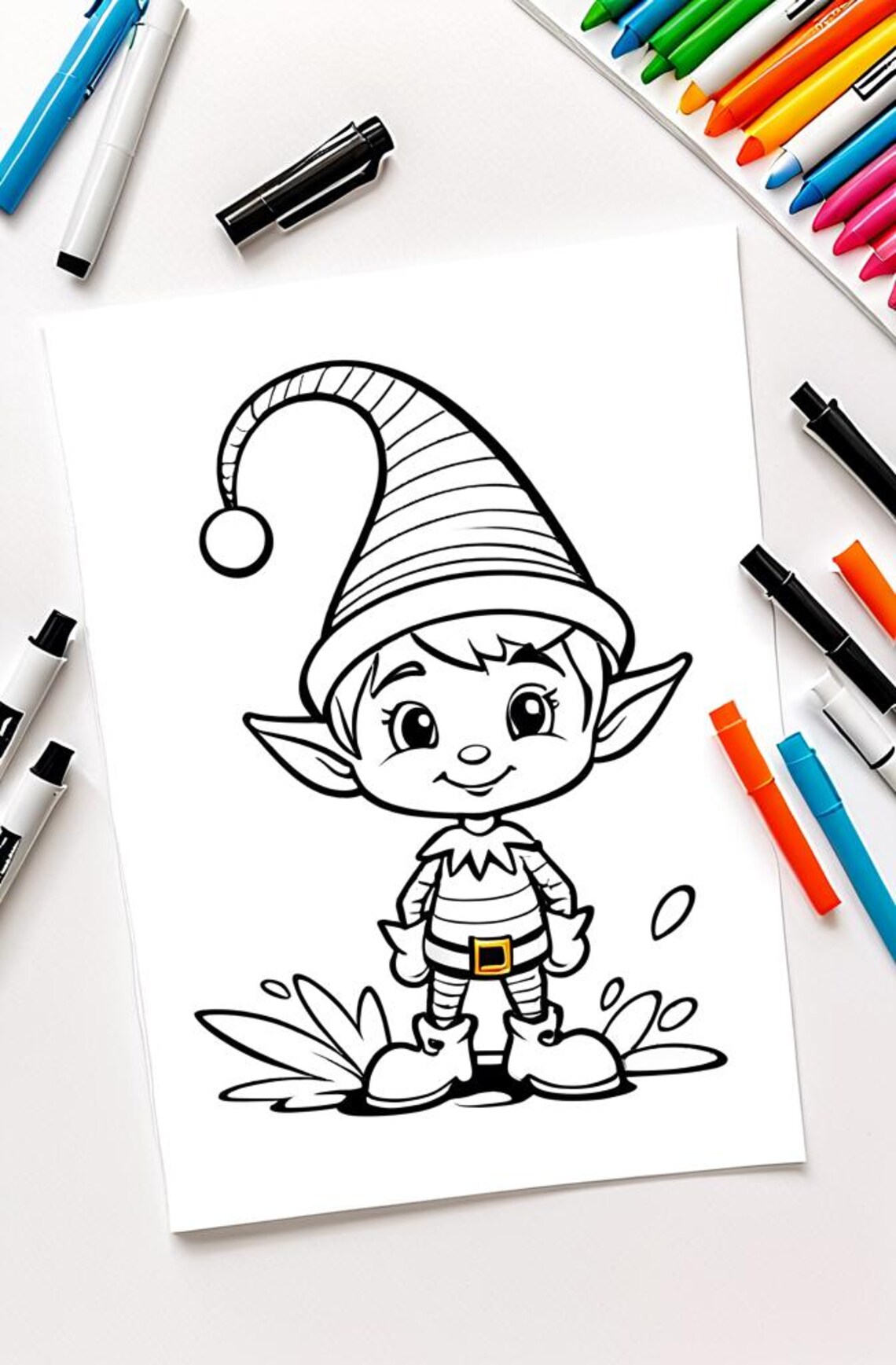 Elf Coloring Book | 100 Christmas Pages for Kids (PDF Pattern) - Etsy