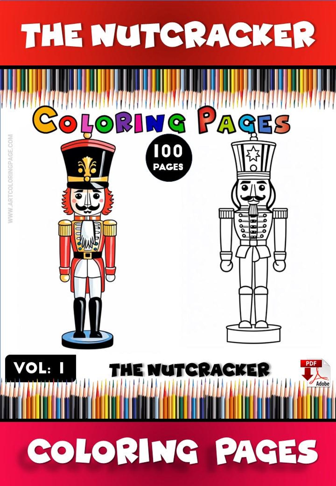 The Nutcracker Coloring Page for Kids Vol 1 : 100 Magical Designs ...