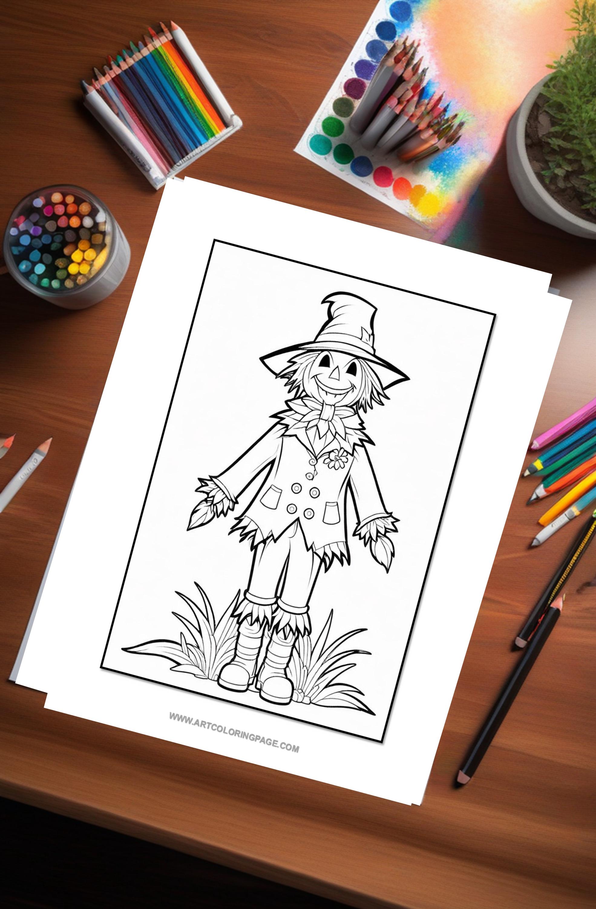 Coloring Pages Scarecrow Vol 3 Cute Scarecrow Coloring Special ...