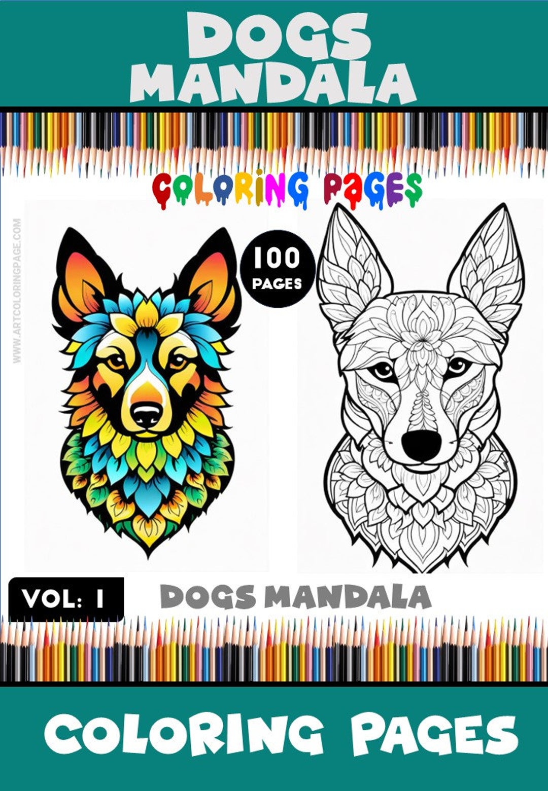 Unleash Your Creativity: Dog Mandala Flowers Coloring Pages Vol 1 ...