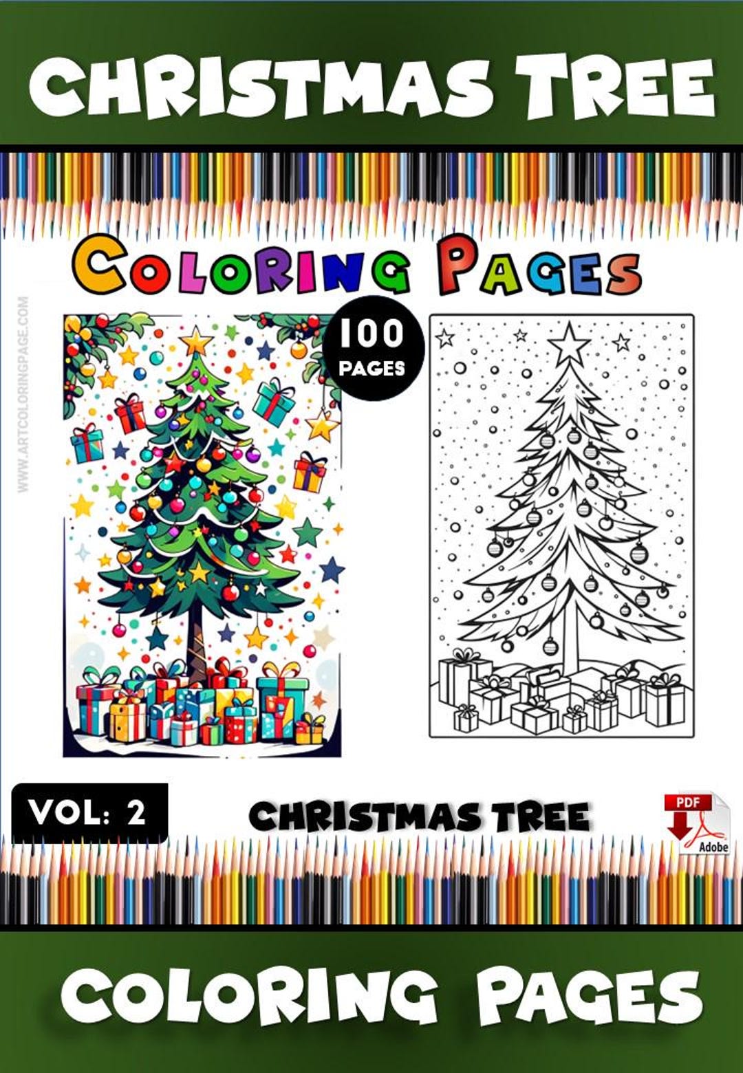 Coloring Pages Christmas Tree Vol 2 : 100 Magical Designs! Christmas ...