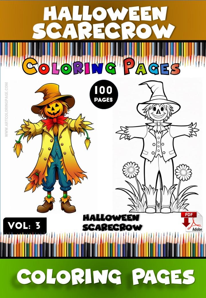Coloring Pages Scarecrow Vol 3 Cute Scarecrow Coloring Special ...