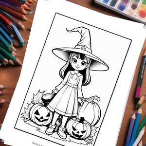 Witch Coloring Pages - Printable Halloween Coloring Book Vol 1 ...
